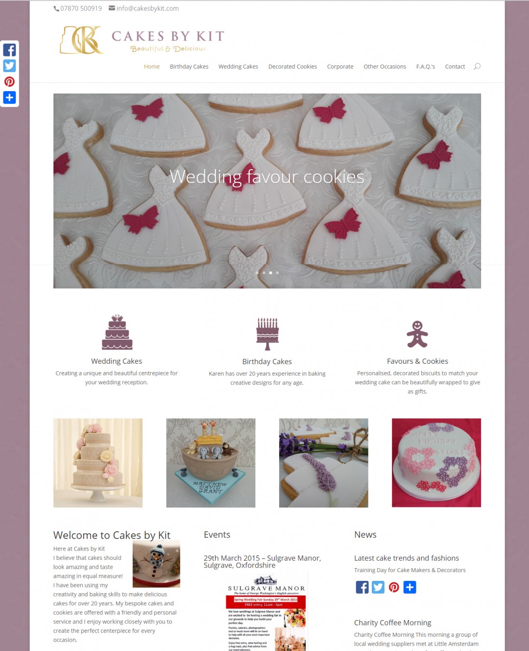 Web and Graphic Design for Cakes by Kit | Silverstone Design Solutions